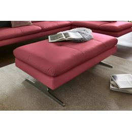 Hocker exxpo - SOFA FASHION "Dana" Gr. B/H/T: 132 cm x 43 cm x 72 cm, Naturleder MADRAS-Kunstleder SOFTLUX, Hocker, rot (bordeaux) Polsterhocker