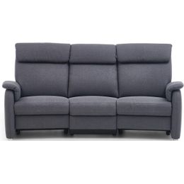 3-Sitzer Home Affaire "Turin mit Steckdose und USB-Port auch in Easy care-Bezug", grau (anthrazit), B:218cm H:107cm T:104cm, Sofas, 2 x vollmotorische Relaxfunktion, herunterklappbarer Tisch