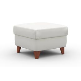 Hocker Machalke "diego" Gr. B/H/T: 65 cm x 44 cm x 65 cm, Leder COMFORT, weiß (offwhite comfort)