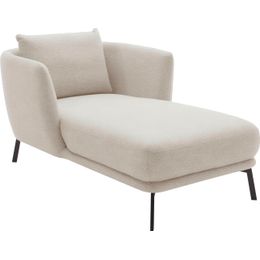 Sch&ouml;ner Wohnen Kollektion Chaiselongue "Pearl - 5 Jahre Hersteller-Garantie, auch in Boucl&eacute;", wei&szlig;, B:101cm H:71cm T:161cm, 96% Polyester, 4% Polyacryl, SCH&Ouml;NER WOHNEN-KOLLEKTION, Sofas, Chaiselongue, Ma&szlig;e (B/H/T): 101/71/161 cm, F&uuml;&szlig;e aus Metall