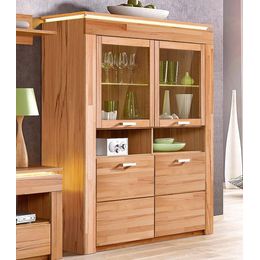 Vitrine VOGL MÖBELFABRIK Schränke beige (kernbuche teilmassiv) Höhe 158 cm