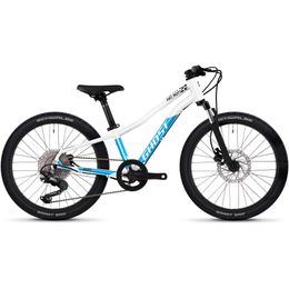 Mountainbike GHOST "Kato 20 Full Party" Gr. 25, weiß (hellblau, weiß), Fahrräder, 25cm, 20 Zoll (50,80cm)