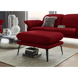 Hocker W.Schillig "sherry", rot (merlot w82), B:82cm H:42cm T:62cm, Flachgewebe W82 Q2 (74% Polyacryl, 26% Polyester), Chenillegewebe V34 (52% Polyester, 38% Baumwolle, 10% Polyacryl), Hocker, Metallfüße in Schwarz pulverbeschichtet, Breite 82 cm