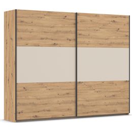 Schwebetürenschrank Rauch "Neo" Schränke Gr. B/H/T: 261 cm x 210 cm x 59 cm, 2 St., braun (eiche artisan, champagner) mit großzügigem Stauraum und vielfältigen Farbkombinationen