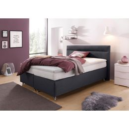 Boxspringbett, grau (strukturstoff anthrazit), ohne LED-Beleuchtung, Liegefl&auml;che B/L: 160cm x 200cm, H3, Bonnell-Federkernmatratze, Bezug Unterbox und Kopfteil: Strukturstoff (77% Polyester und 23% Viskose);Bezug Obermatratze 100% Polyester, waschbar bis 60C, Westfalia Schlafkomfort, Komplettbetten, Boxspringbett, wahlweise mit LED-Beleuchtung