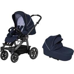 Kombi-Kinderwagen Hartan "Racer GTS - Casual Collection" blau (navy stripes) Baby Kinderwagen mit Falttasche Trend; Made in Germany