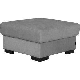 Stauraumhocker Home Affaire "Tulio", silber, B:80cm H:45cm T:80cm, Struktur fein (100% Polyester), Struktur (100% Polyester), Samtstruktur (100% Polyester), Hocker, mit Stauraum