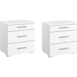 Nachtkommode Rauch "Scala" Sideboards Gr. B/H/T: 47 cm x 52 cm x 42 cm, 3, weiß (alpinweiß) 2er-Set mit 3 Schubkästen in zwei unterschiedlichen Höhen