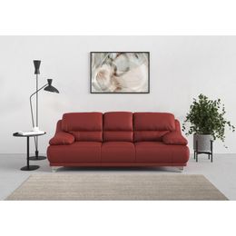 3-Sitzer COTTA "Maranello", rot, B:216cm H:86cm T:93cm, 100% Echtleder, Sofas