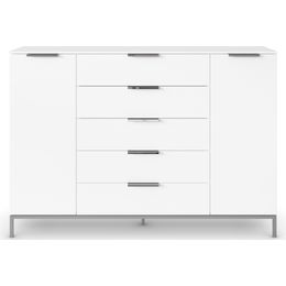 Kommode Rauch "Flipp" Sideboards Gr. B/H/T: 160 cm x 111 cm x 42 cm, 5 St., weiß (alpinweiß) 2-türig mit 5 Schubladen und Soft-Close-Funktion in zwei Breiten