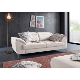 Sit & More 2,5-Sitzer SIT & MORE "Percy", beige (linen), B:207cm H:80cm T:112cm, Sofas, 15 cm Fu&szlig;h&ouml;he, Sitztiefenverstellung, wahlweise Kopfteilverstellung