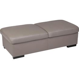 Hocker exxpo - SOFA FASHION "Salerno" Gr. B/H/T: 140 cm x 46 cm x 67 cm, Lederfaserstoff, beige (sahara) Polsterhocker Hocker