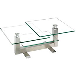 Couchtisch HASSE MÖBEL COLLECTION "8266 NK" Tische Gr. H/T: 47 cm x 70 cm, farblos (klarglas) Eckige Couchtische Glas-Couchtisch Couchtisch schwenkbar, mit Ablagefläche Bestseller