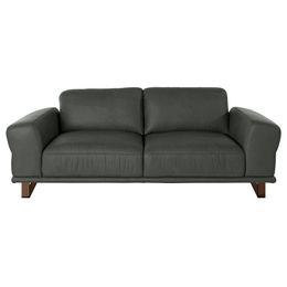 2,5-Sitzer W.Schillig "montanaa", grau (anthrazit z69), B:212cm H:78cm T:94cm, Sofas, mit Metallkufen in Bronze pulverbeschichtet, Breite 212 cm
