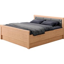Einzelbett Priess "Arnsberg", braun (livorno buche, anthrazit), B:188cm L:208cm, Betten, Kinder-Einzelbett Jugendbett Bettgestell, Komfortliegehöhe