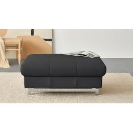 Hocker COTTA "Chef" Gr. B/H/T: 100 cm x 46 cm x 65 cm, Kunstleder SOFTLUX, schwarz (black) mit edlen Metallfüßen