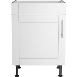 Spülenschrank Optifit "Ahus" Schränke Gr. B/H/T: 60 cm x 87 cm x 58,4 cm, 1 St., braun (weiß matt, wildeiche nachbildung) Breite 60 cm