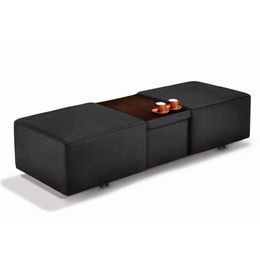 Hocker W.Schillig "taboo" Gr. B/H/T: 130 cm x 41 cm x 64 cm, Flachgewebe S22, grau (anthracite s22) ausziehbar, inklusive Zwischenablage