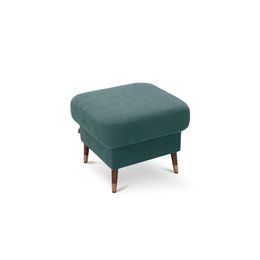 Hocker exxpo - SOFA FASHION "Polly" Gr. B/H/T: 58 cm x 48 cm x 58 cm, Webvelours, blau (aqua) Sitzhocker