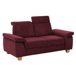 2-Sitzer Home Affaire "Dalia", rot (bordeaux), B:173cm T:96cm, Luxus-Microfaser Florence (100% Polyester);Luxus-Microfaser weich (90% Polyester, 10% Polyamid);Webstoff (100% Polyester), Sofas, mit Federkernpolsterung, wahlweise auch mit Kopftteilverstellung