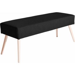 Sitzbank Max Winzer "Sit" Sitzbänke Gr. B/H/T: 114 cm x 48 cm x 40 cm, Strukturgewebe 16523, schwarz mit hohen konischen Füßen