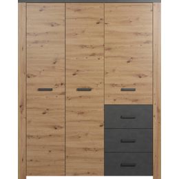 Kleiderschrank Home Affaire "Ambres" Schränke Gr. B/H/T: 171 cm x 212 cm x 60 cm, 3 St., braun (artisan eiche melamin, matera melamin)