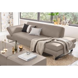 2-Sitzer W.Schillig "taboo", braun (stone z59), B:202cm H:76cm T:91cm, Longlife Xtra-Leder Z59: Glattleder mit modischer Pr&auml;gung. Hautst&auml;rke 0, 9 - 1, 1 mm, Sofas, mit Normaltiefe, inklusive Armlehnenverstellung, mit Kontrastnaht