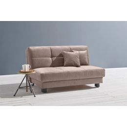 ell+ell Schlafsofa ELL + ELL "Tilda", braun (schlamm), B:145cm H:90cm T:100cm, 100% Polyester, Sofas, Schlafsofa, Breite 145 cm, inkl. 2 Zierkissen
