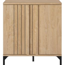 Aktenschrank GAMI "Faro" Schränke Gr. B/H/T: 80cm x 85cm x 45cm, 2 St., braun (eiche hell) moderner Industrial Look