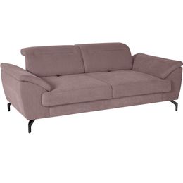 Sit & More 2,5-Sitzer SIT & MORE "Percy", lila (flieder), B:207cm H:80cm T:112cm, Sofas, 15 cm Fu&szlig;h&ouml;he, Sitztiefenverstellung, wahlweise Kopfteilverstellung