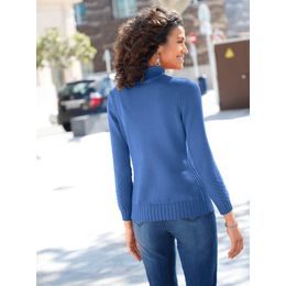 Stehkragenpullover Casual Looks "Pullover" Gr. 38, blau Damen Pullover