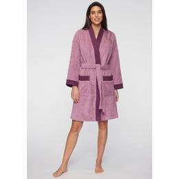 Bademantel Vivance Dreams Gr. XL/44 (46), lila (dunkelrot, flieder) Damen Hausmäntel