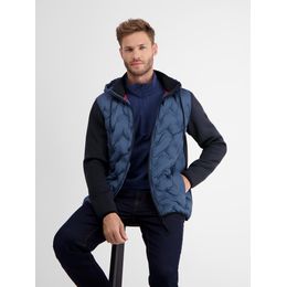 Sweatjacke Lerros "Lerros mit Nylonfront" Gr. L, blau (classic navy) Herren Sweatjacken