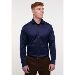 Langarmhemd Eterna "MODERN FIT" Gr. 42, Extra verlängerter Arm, blau (dunkelblau) Herren Hemden