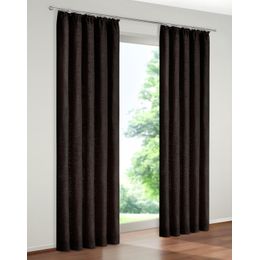 Vorhang WIRTH "Trondheim 328 g/m²" Gardinen Gr. 255 cm, Kräuselband, 132 cm, schwarz