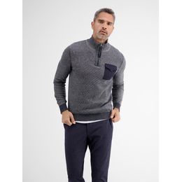 Strickpullover Lerros "Lerros Stricktroyer in kerniger Optik" Gr. S, blau (classic navy) Herren Pullover