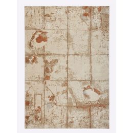 Teppich HEINE HOME Teppiche Gr. B/L: 80 cm x 150 cm, 12 mm, 1 St., beige (ecru, gemustert)