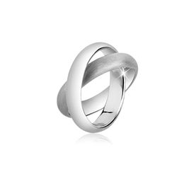 Fingerring NENALINA "Wickelring Basic Gebürstet Verschlungen 925 Silber" Fingerringe Gr. 56 mm, ohne Stein, Silber 925 (Sterlingsilber), 4 mm, silberfarben (silber) Damen