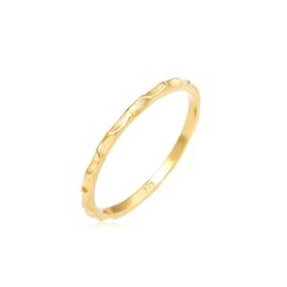 Fingerring Elli Premium "Stacking Facetten Basic 375 Gelbgold" Fingerringe Gr. 52 mm, ohne Stein, Gelbgold 375, 1.5 mm, goldfarben (gold) Damen