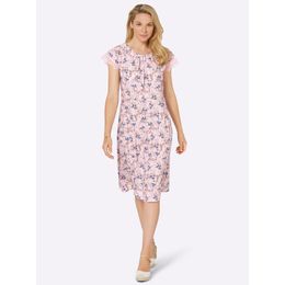 Etuikleid Inspirationen "Druck-Kleid" Gr. 22, Kurzgrößen, rosa (hellrosé, bedruckt) Damen Kleider Sommerkleid Midikleid