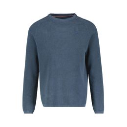 Strickpullover Lerros "Lerros Gestreifter Strickpullover, Strukturbaumwolle" Gr. M, blau (storm blue) Herren Pullover