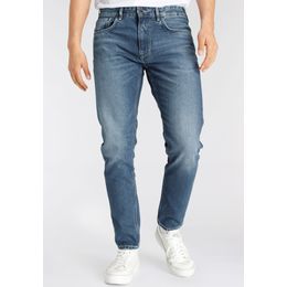 Straight-Jeans Pepe Jeans "Callen Crop" Gr. 32, Länge 30, blau (blue medium) Herren Jeans