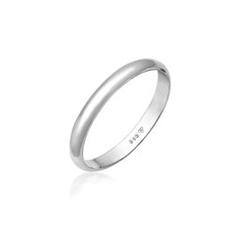 Partnerring Elli Premium "Basic Bandring Hochzeit Trauring 585 Weißgold" Fingerringe Gr. 52 mm, Weißgold 585, 2 mm, weiß Damen