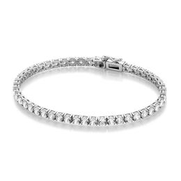 Tennisarmband Giorgio Martello MILANO "Tennisarmband mit Zirkonia Steinen, Silber 925" Armbänder Gr. 18,5 cm, Silber 925 (Sterlingsilber), silberfarben (silber) Damen