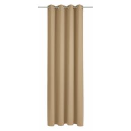 Vorhang WIRTH "Dim out" Gardinen Gr. 220 cm, Ösen, 145 cm, grau (taupe)