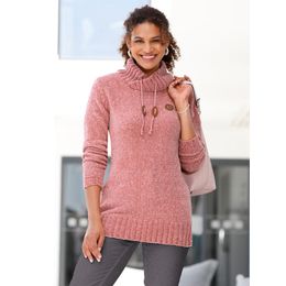 Strickpullover Casual Looks "Longpullover" Gr. 52, rot (rosenholz) Damen Pullover