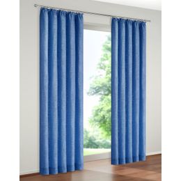 Vorhang WIRTH "Trondheim 328 g/m²" Gardinen Gr. 255 cm, Kräuselband, 132 cm, blau (royalblau)