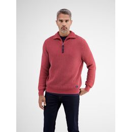 Strickpullover Lerros "Lerros im Troyer-Style" Gr. L, rot (ruby red) Herren Pullover