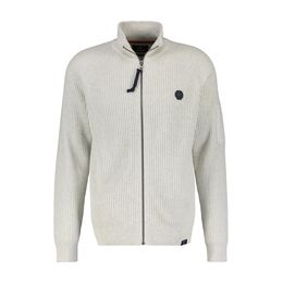 Strickjacke Lerros "Lerros im Fishermanstyle" Gr. S, weiß (fog white melan) Herren Strickjacken