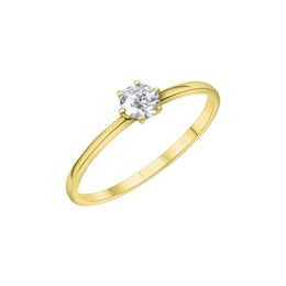 Fingerring Vivance "375/- Gelbgold Zirkonia" Fingerringe Gr. 054 (17,2), Gold, gelb (gelb, weiß) Damen